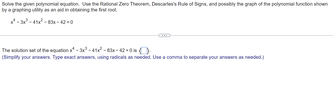 Solved Solve the given polynomial equation. Use the Rational | Chegg.com