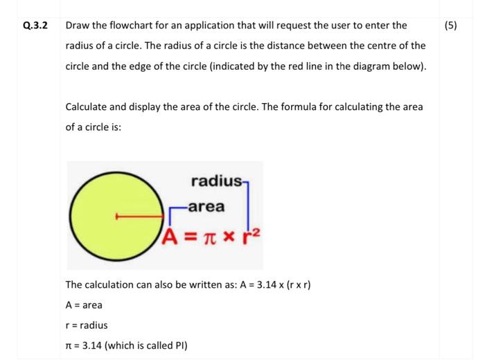 Solved Q.3.2 Draw the flowchart for an application that will | Chegg.com