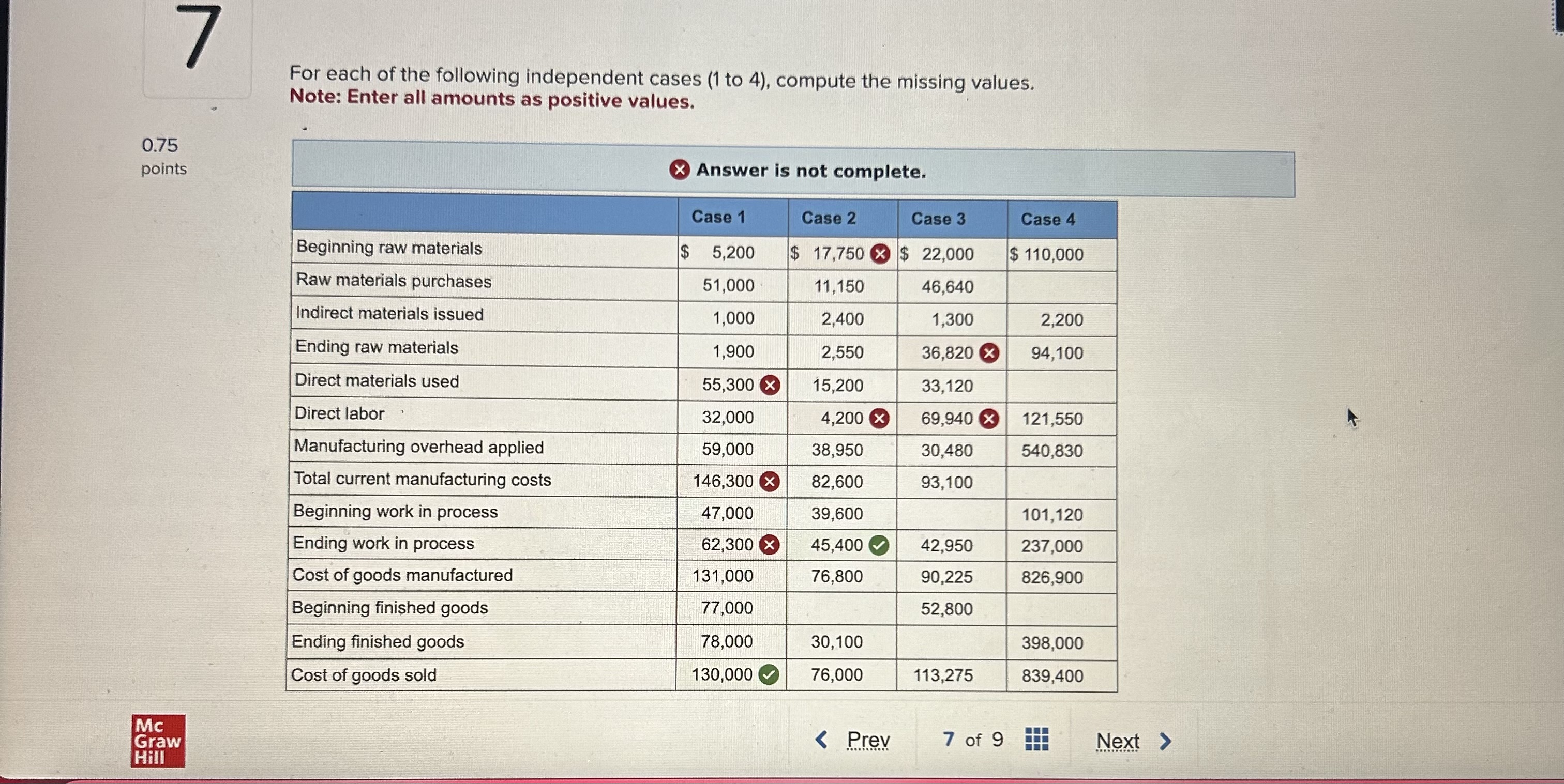 Solved For each of the following independent cases (1 ﻿to | Chegg.com