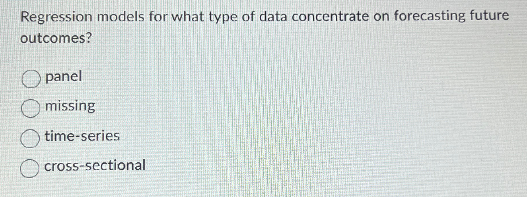 Solved Regression models for what type of data concentrate | Chegg.com