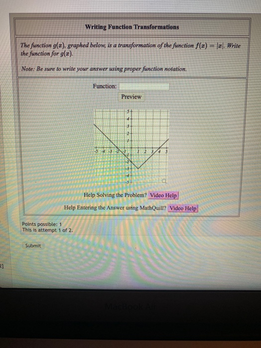 Solved Writing Function Transformations The function g(x), | Chegg.com