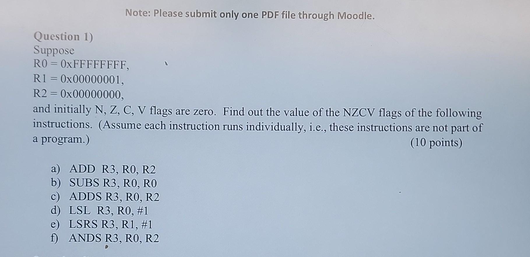 Solved Note: Please submit only one PDF file through Moodle. | Chegg.com