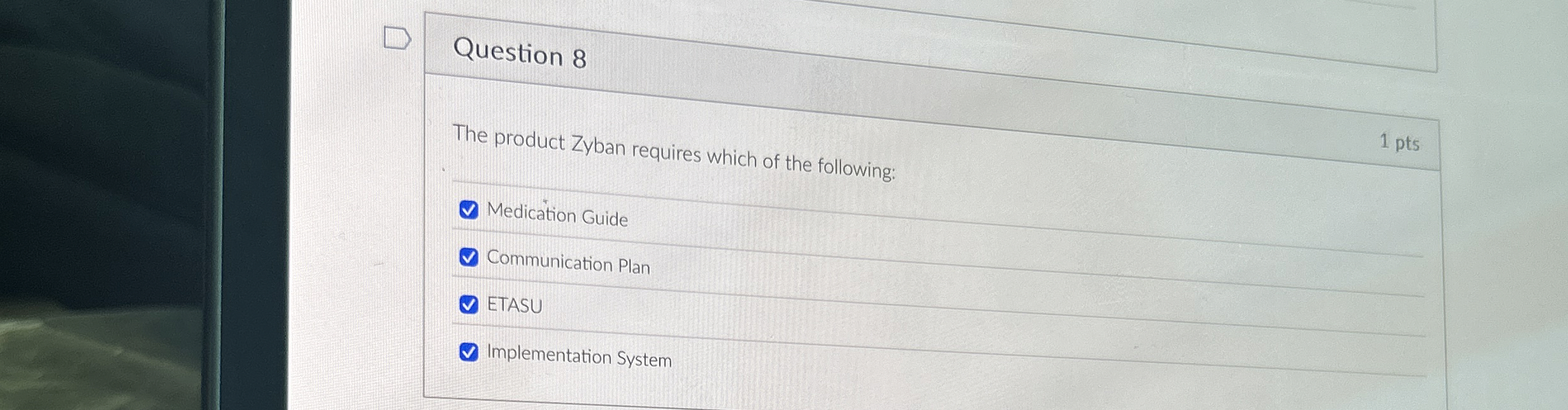 Solved Question 81 ﻿ptsThe product Zyban requires which of | Chegg.com
