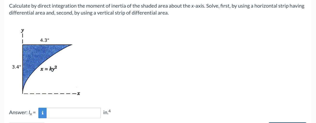 Solved Calculate by direct integration the moment of inertia | Chegg.com