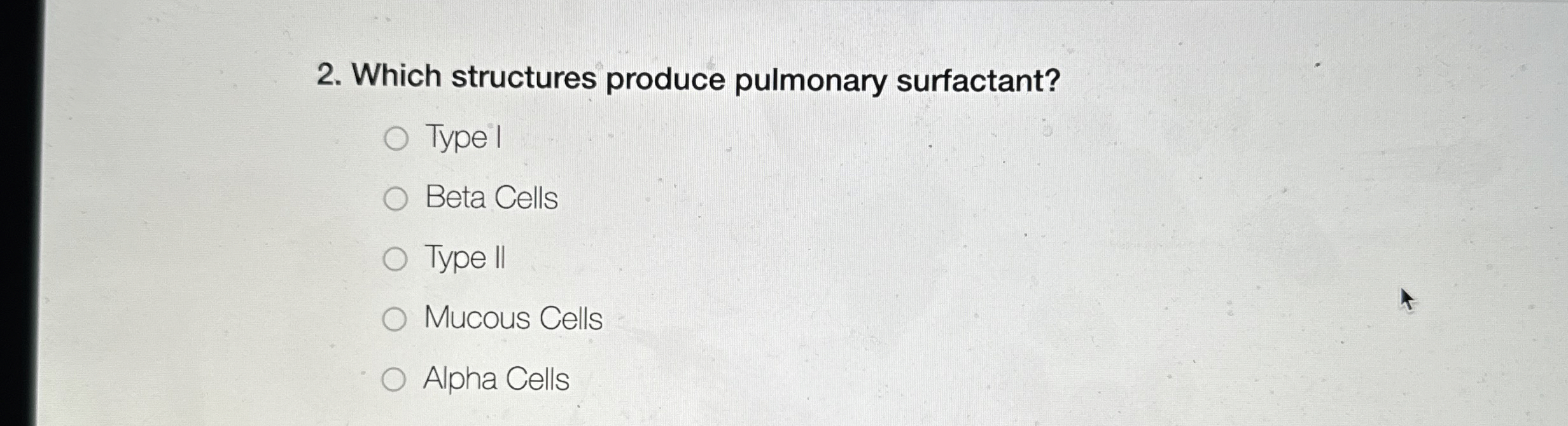 Solved Which structures produce pulmonary surfactant?Type | Chegg.com
