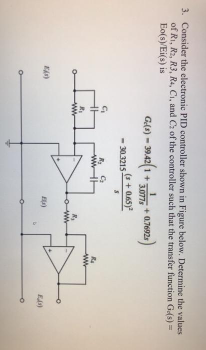 Solved 3. Consider the electronic PID controller shown in | Chegg.com