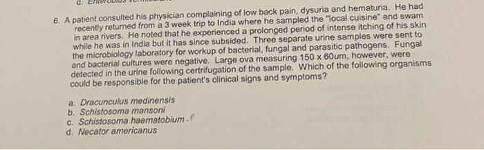 Solved 1. The ova of Diphyllobothrium latum may be | Chegg.com