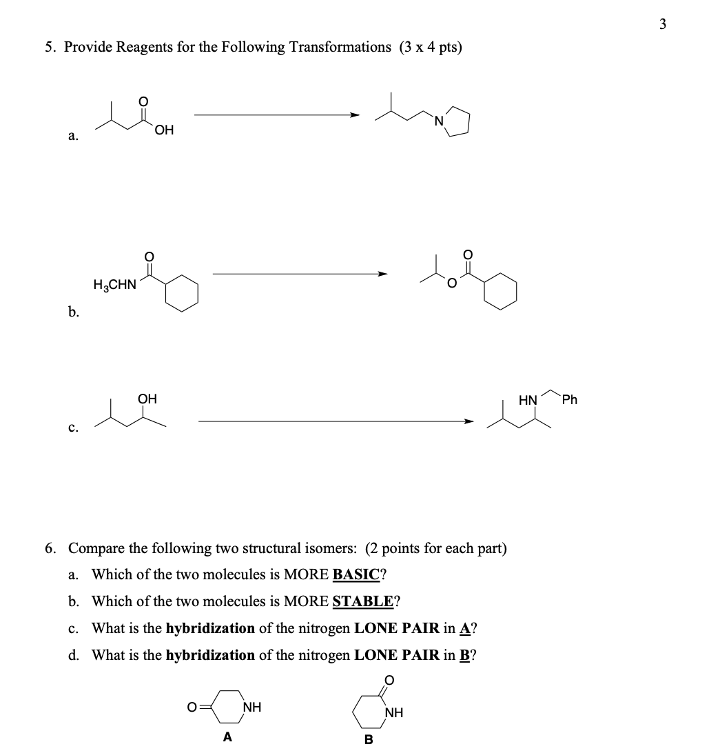 Solved Provide Reagents for the Following Transformations | Chegg.com