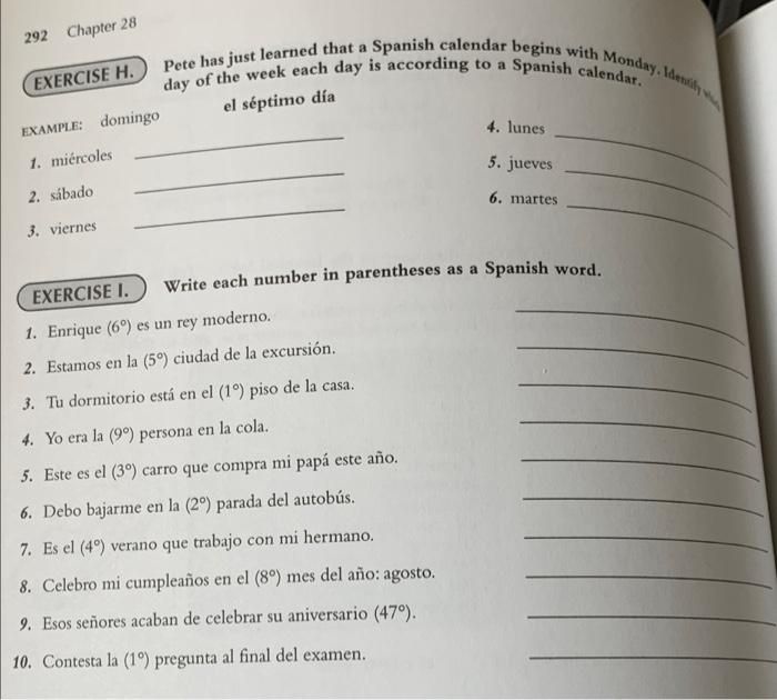 292 Chapter 28 Pete has just learned that a Spanish | Chegg.com
