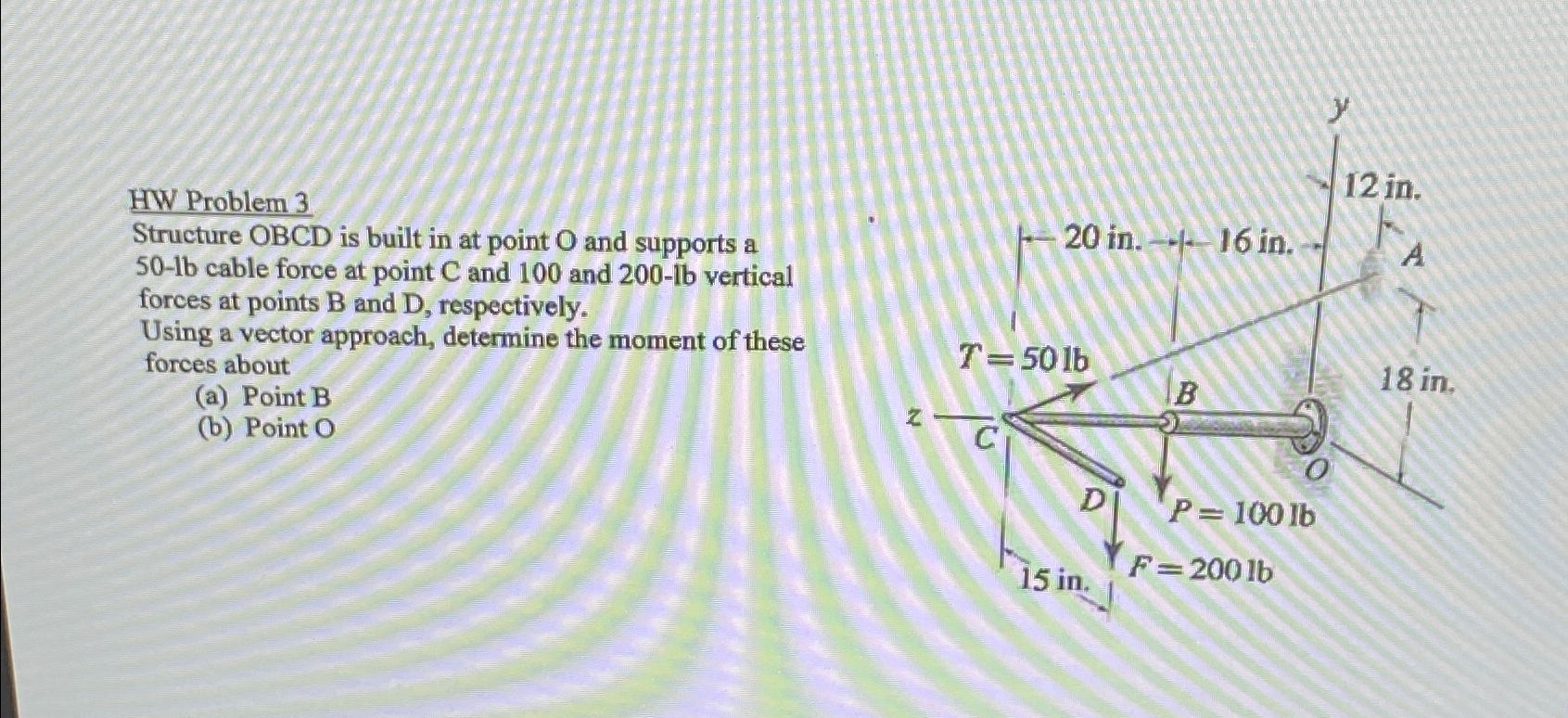 Solved HW Problem 3Structure OBCD is built in at point O | Chegg.com