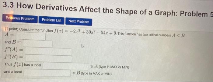 Solved 3.3 How Derivatives Affect the Shape of a Graph: | Chegg.com