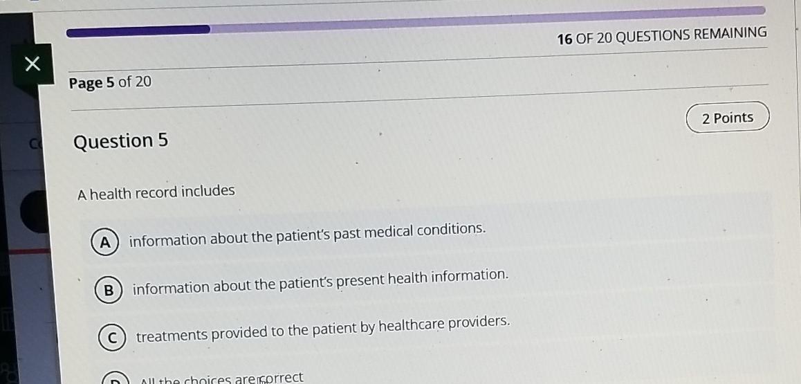 Solved 16 ﻿OF 20 ﻿QUESTIONS REMAININGPage 5 ﻿of 20Question | Chegg.com