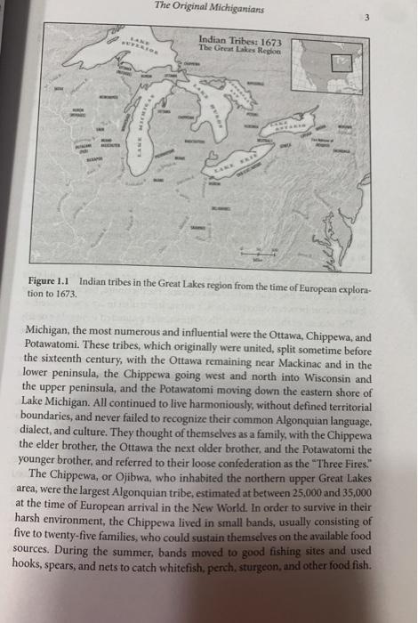Chapter 1: The Original Michiganians The Three Fires | Chegg.com