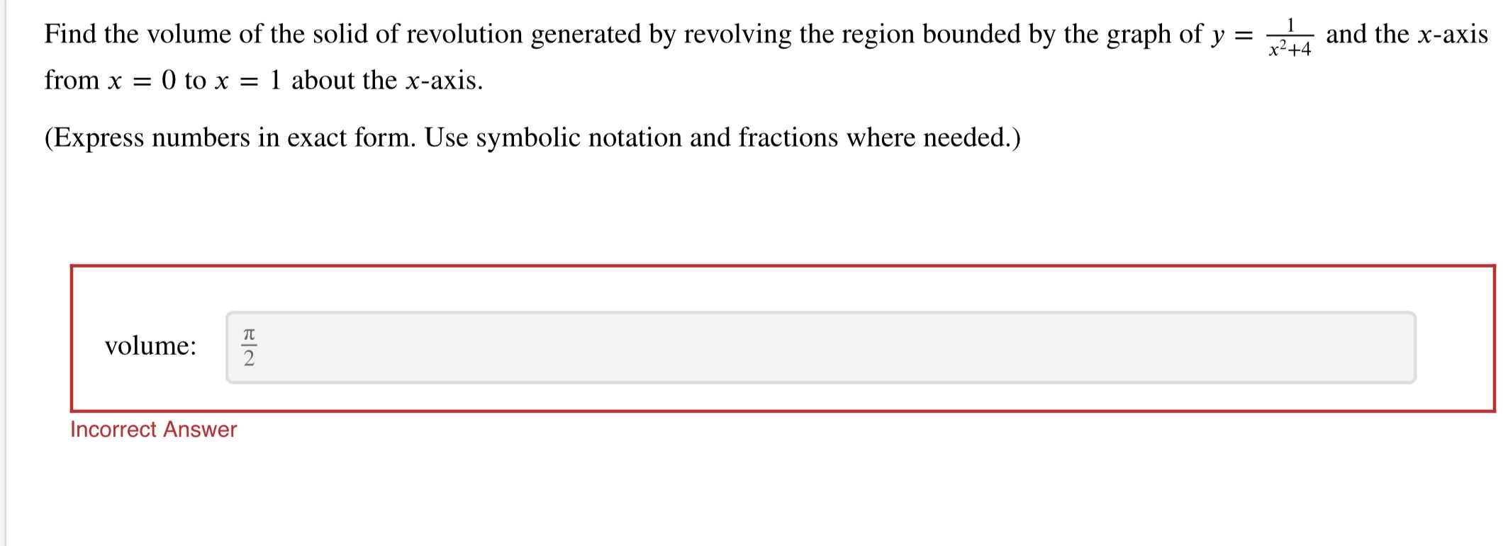 Solved Find the volume of the solid of revolution generated | Chegg.com