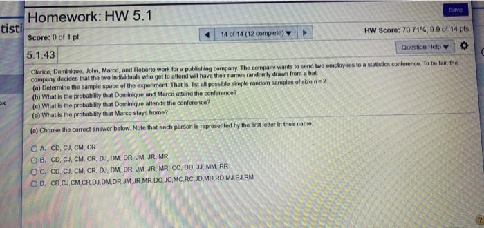 Solved Homework Hw 5 1 Save Tisti Score 0 Of 1 Pt 14 Of 14