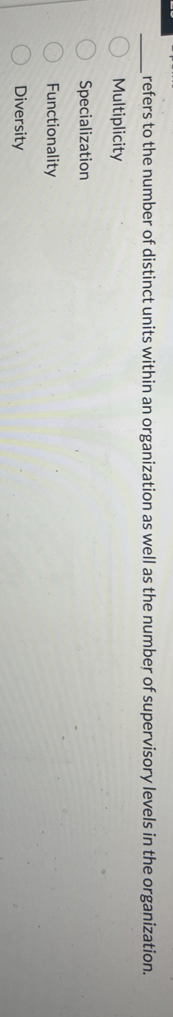 Solved refers to the number of distinct units within an | Chegg.com