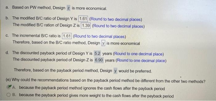 Solved Two mutually exclusive design altematives are being | Chegg.com Solved Two mutually exclusive design altematives are being | Chegg.com