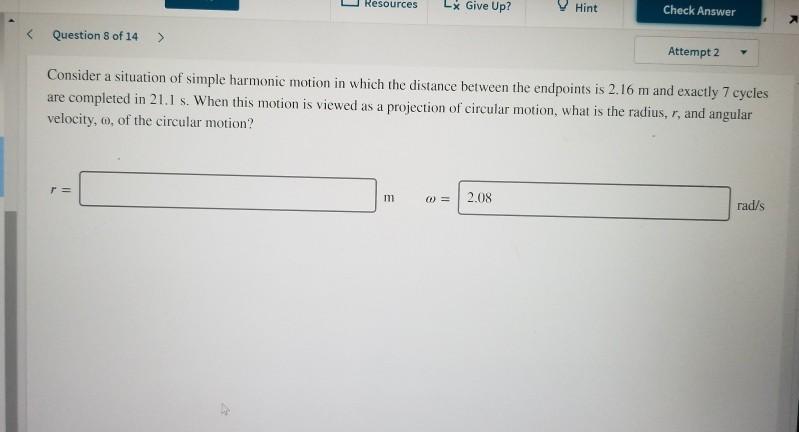 Solved Resources LX Give Up? Hint Check Answer Question 8 of | Chegg.com
