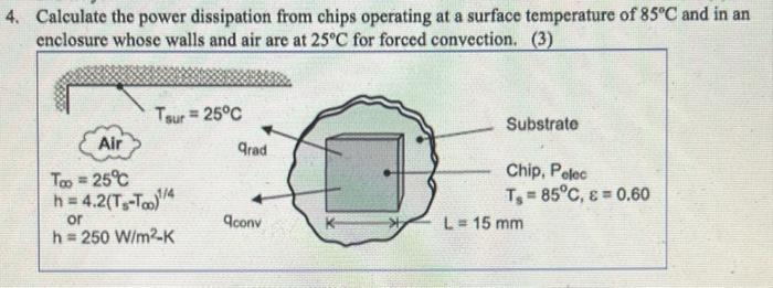 Solved 4. Calculate the power dissipation from chips | Chegg.com