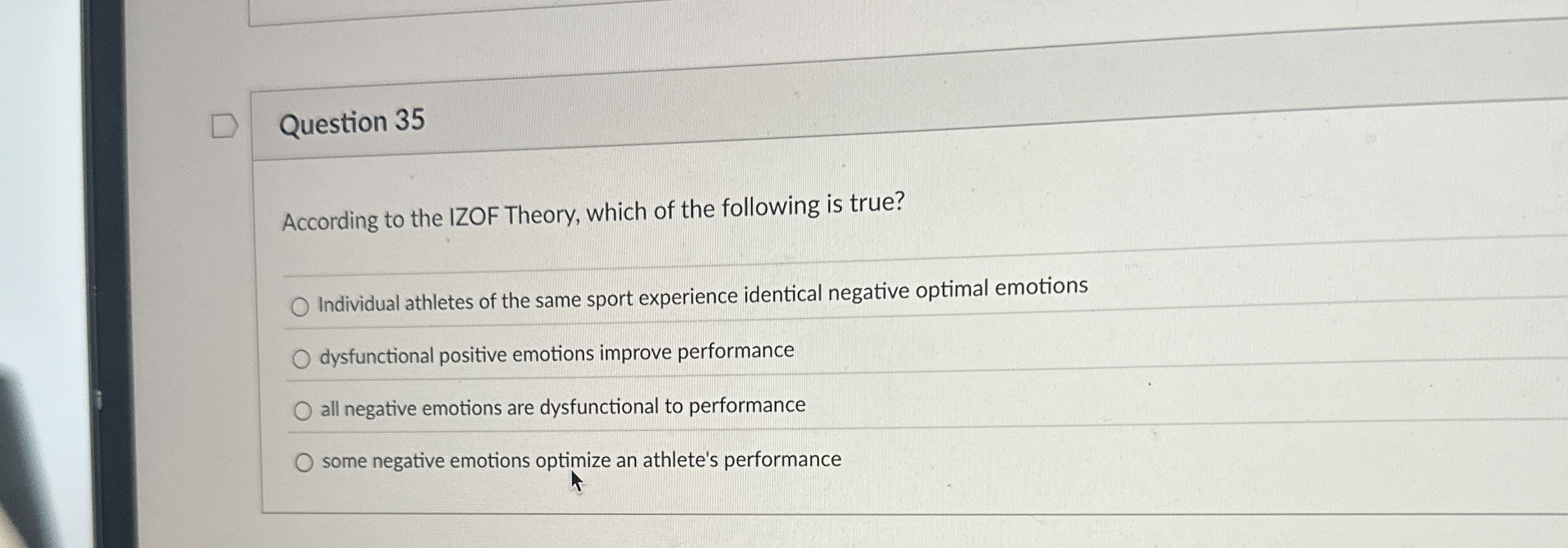 Solved Question 35According to the IZOF Theory, which of the | Chegg.com