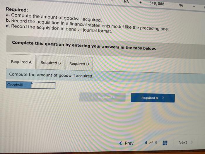 Solved Exercise 8-20A Computing and recording goodwill LO | Chegg.com