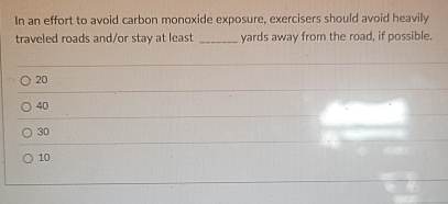 Solved In an effort to avoid carbon monoxide exposure, | Chegg.com