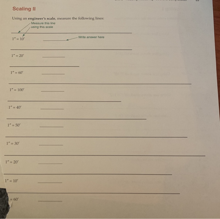 Solved Scaling II Using an engineer's scale, measure the | Chegg.com