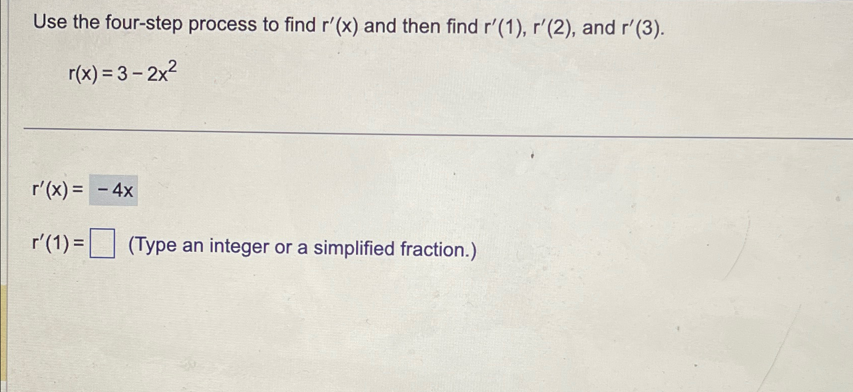 Solved Use the four-step process to find r'(x) ﻿and then | Chegg.com