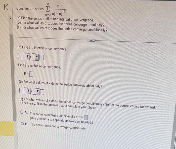 Solved Consider the series \\( \\sum_{n=2}^{\\infty} | Chegg.com