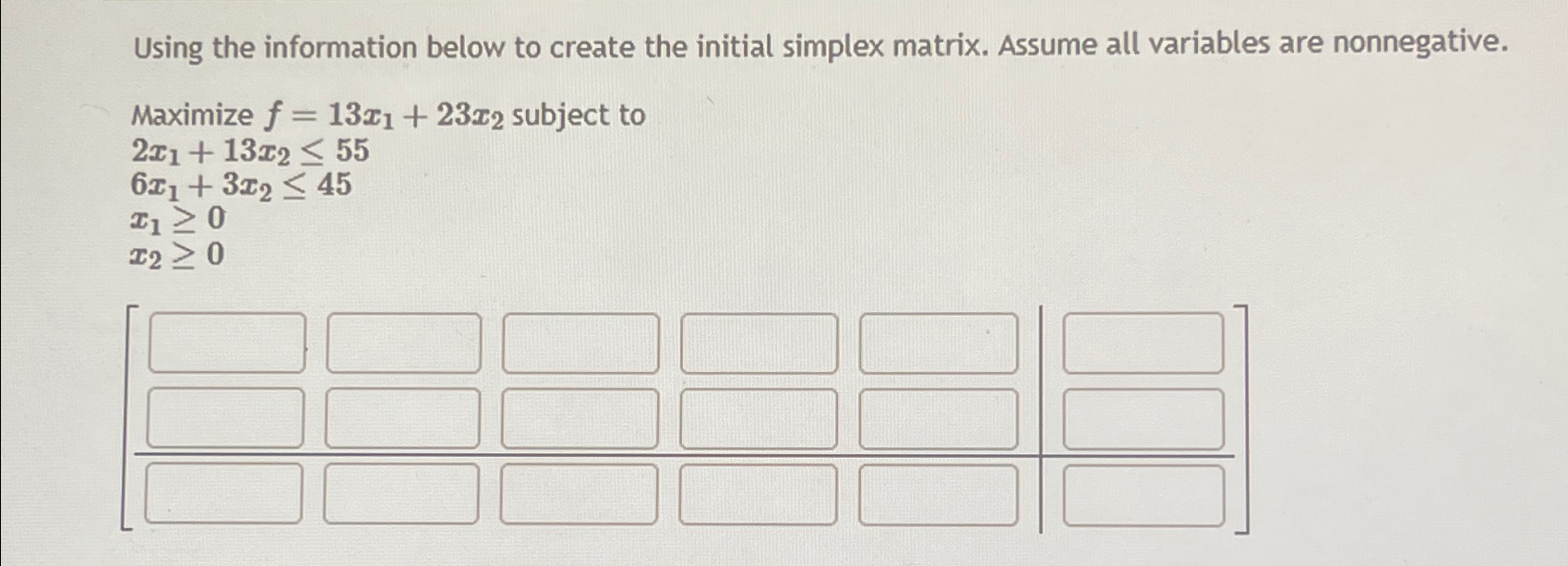 Solved Using the information below to create the initial | Chegg.com