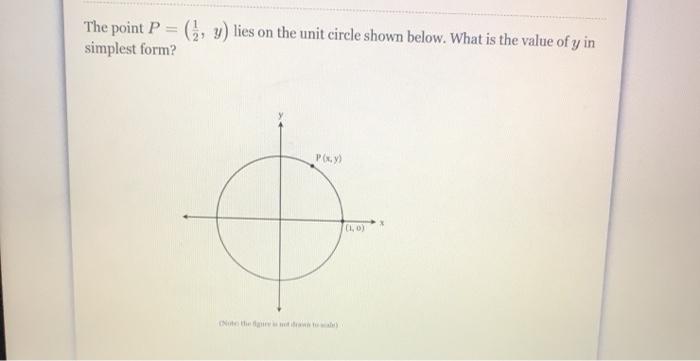 Solved The point P = (, y) lies on the unit circle shown | Chegg.com
