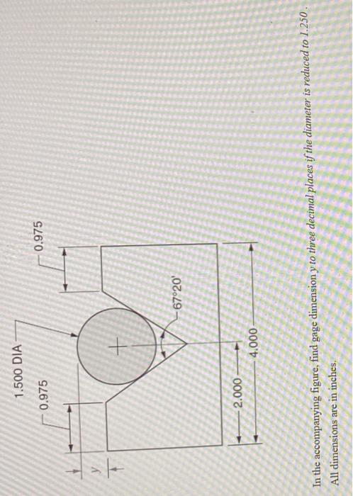 Solved In the accompanying figure, find gage dimension y to | Chegg.com