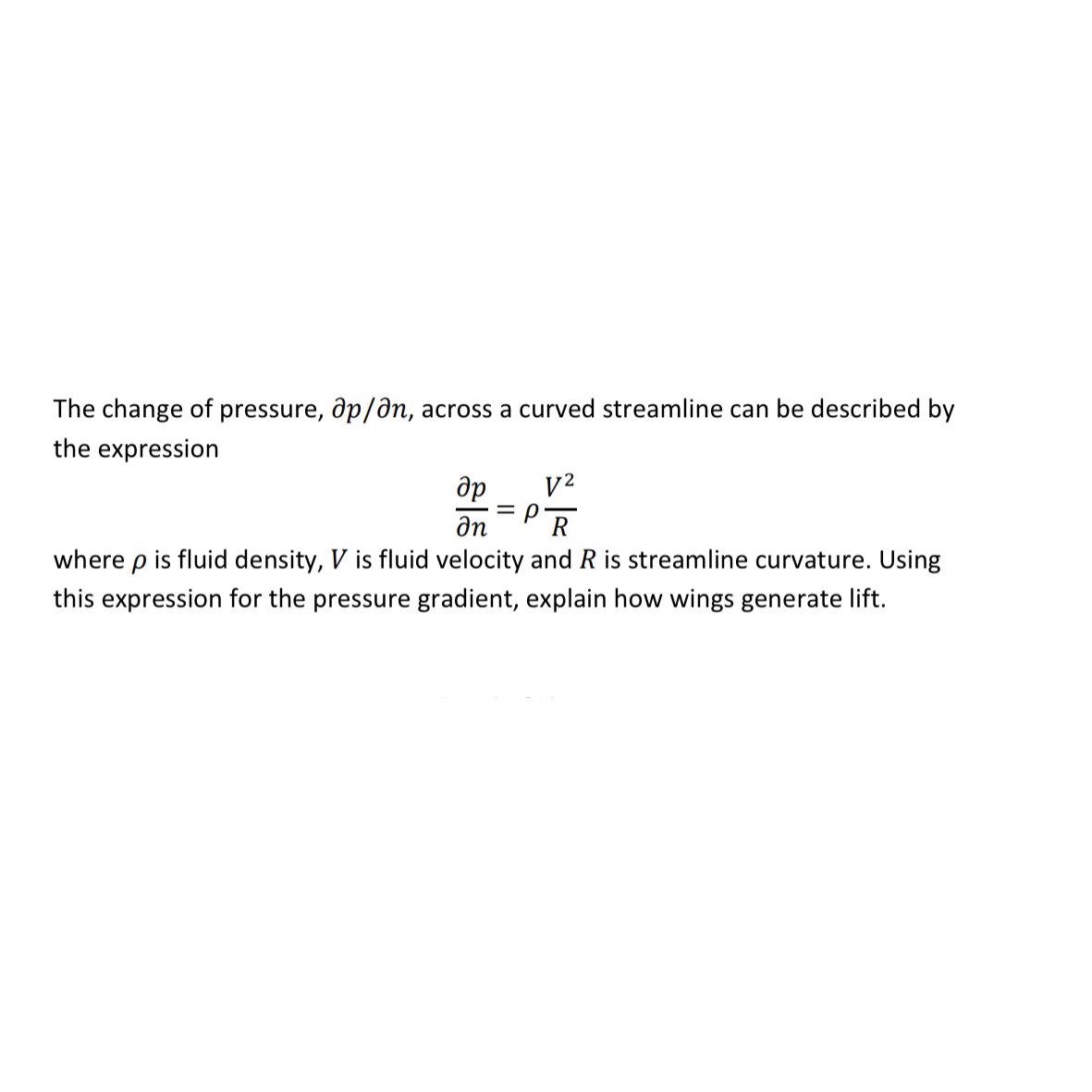 Solved The change of pressure, delpdeln, across a curved | Chegg.com