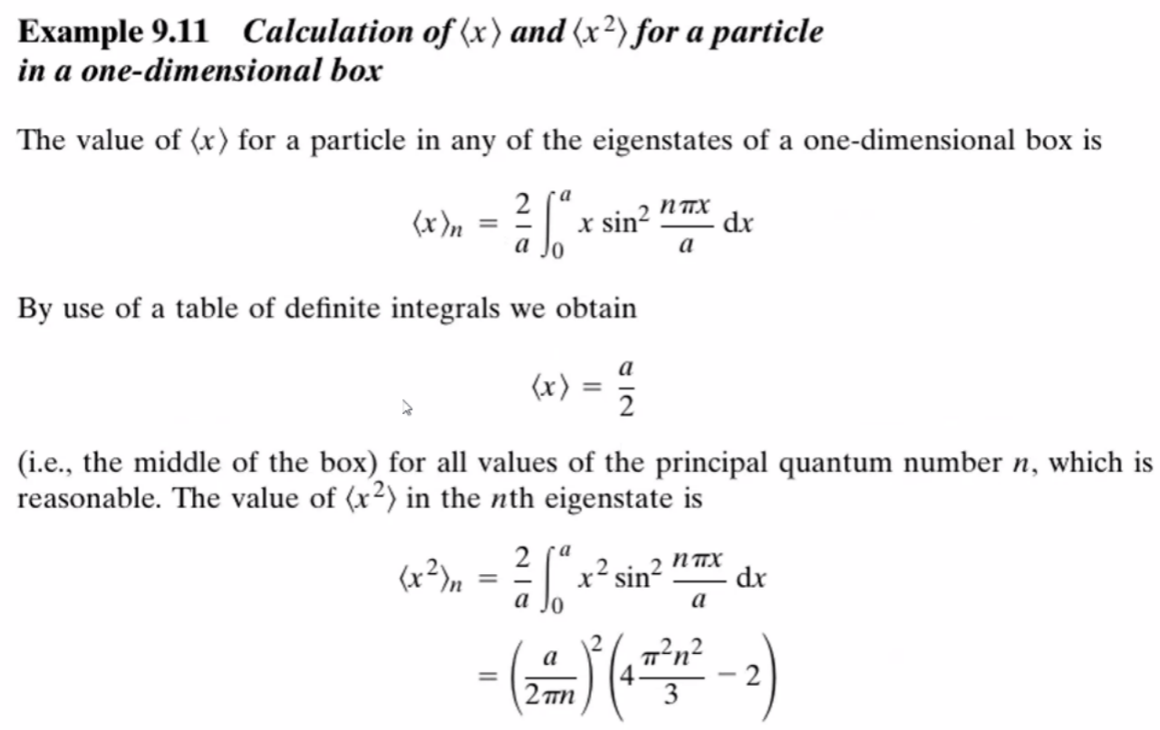 Solved Example 9.11 ﻿Calculation of (:x:) ﻿and (:x2:) ﻿for a | Chegg.com