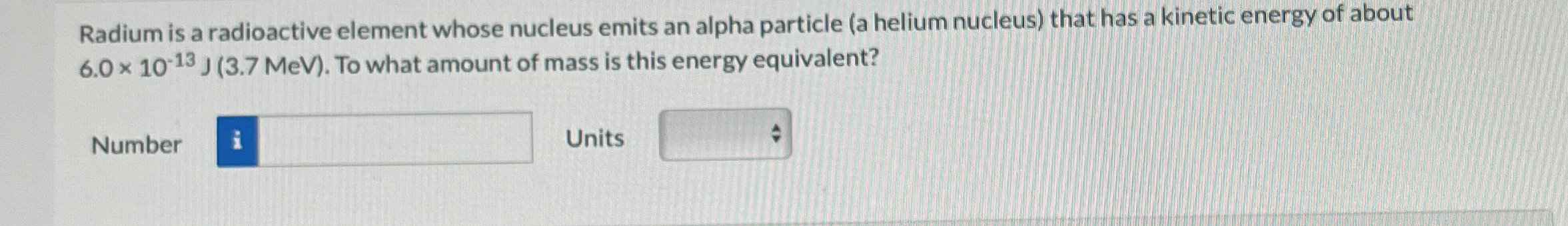 Solved Radium is a radioactive element whose nucleus emits | Chegg.com