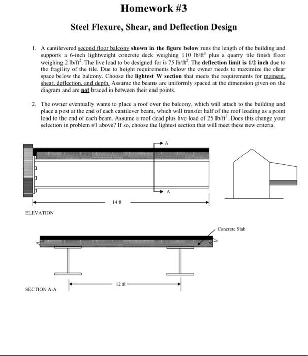 Steel Flexure, Shear, and Deflection Design 1. A | Chegg.com
