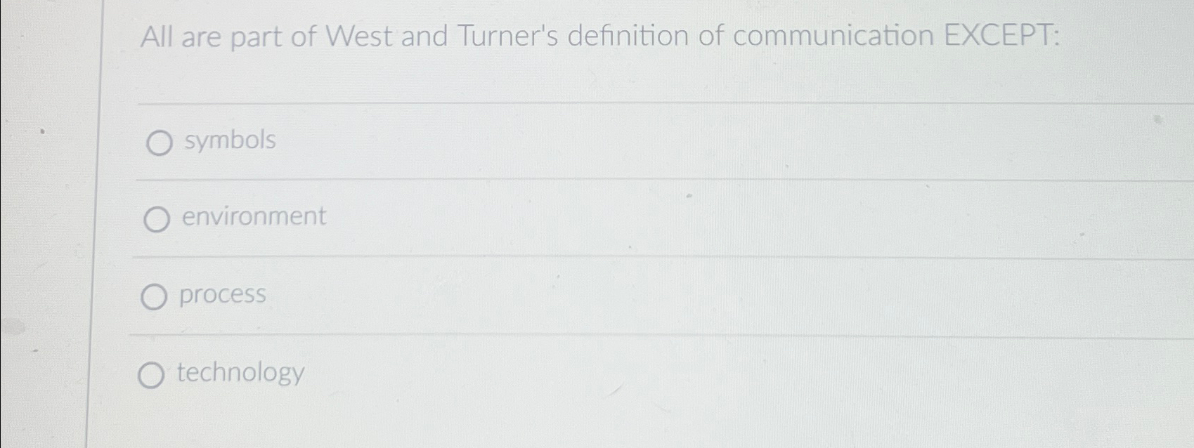 Solved All are part of West and Turner's definition of | Chegg.com