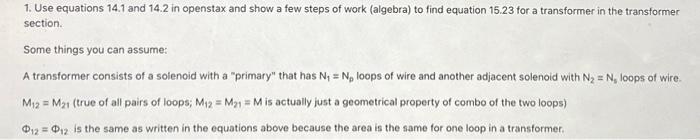 Solved 1. Use equations 14.1 and 14.2 in openstax and show a | Chegg.com