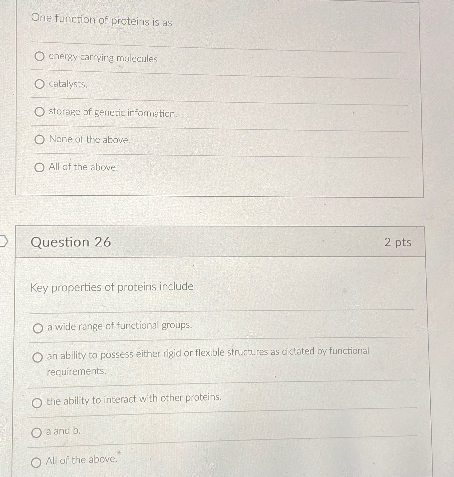 Solved he function of proteins is asenergy carrying | Chegg.com