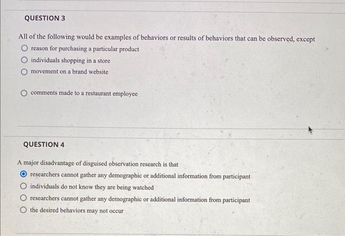 Solved Observation research can be used to explain why | Chegg.com