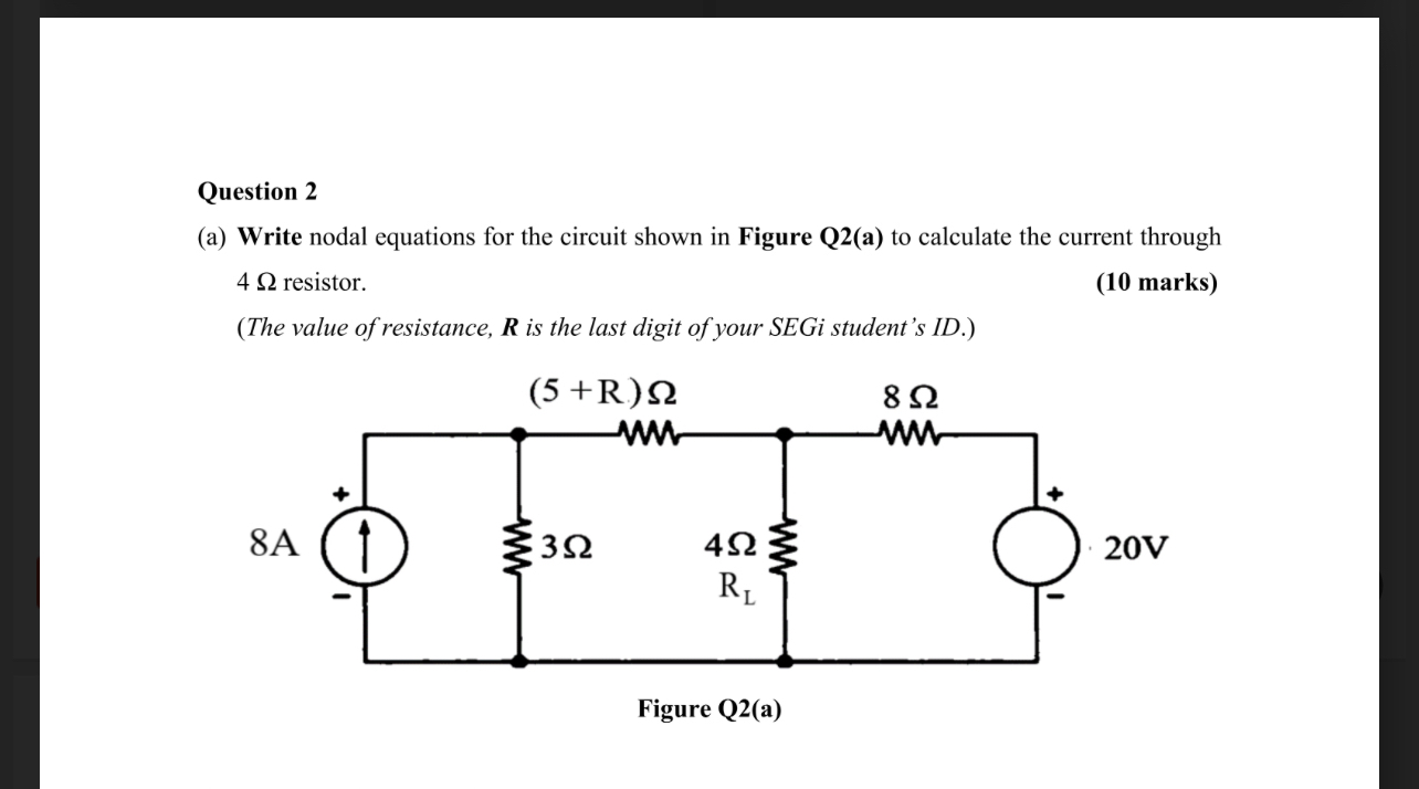 Solved Question 2(a) ﻿Write nodal equations for the circuit | Chegg.com