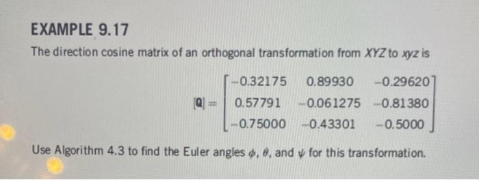 The direction cosine matrix of an orthogonal | Chegg.com