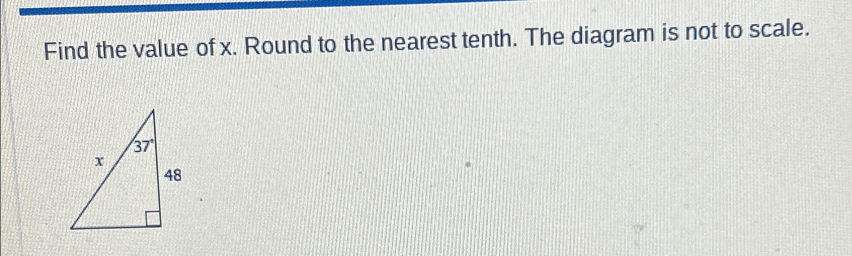 Solved Find the value of x. ﻿Round to the nearest tenth. The | Chegg.com