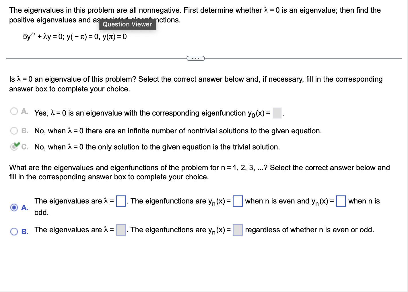 Solved The eigenvalues in this problem are all nonnegative. | Chegg.com