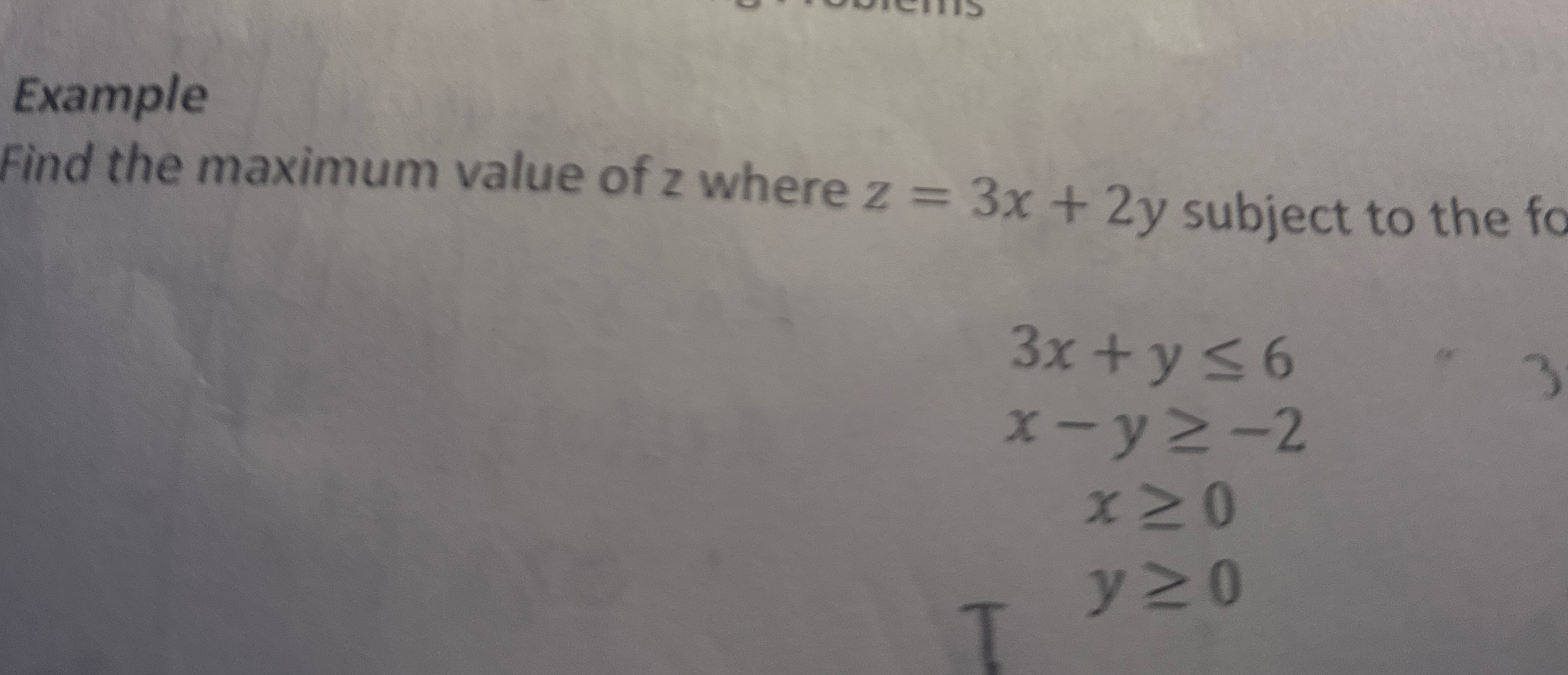 Solved ExampleFind the maximum value of z ﻿where z=3x+2y | Chegg.com