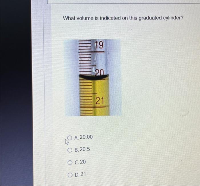 Solved What volume is indicated on this graduated cylinder? | Chegg.com