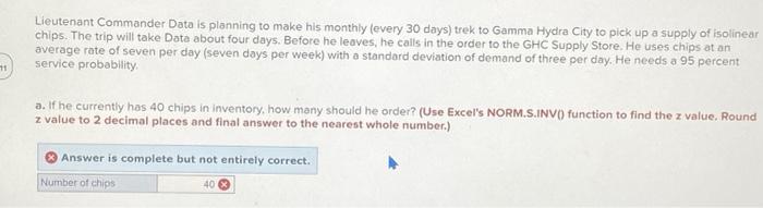 Solved Lieutenant Commander Data is planning to make his | Chegg.com