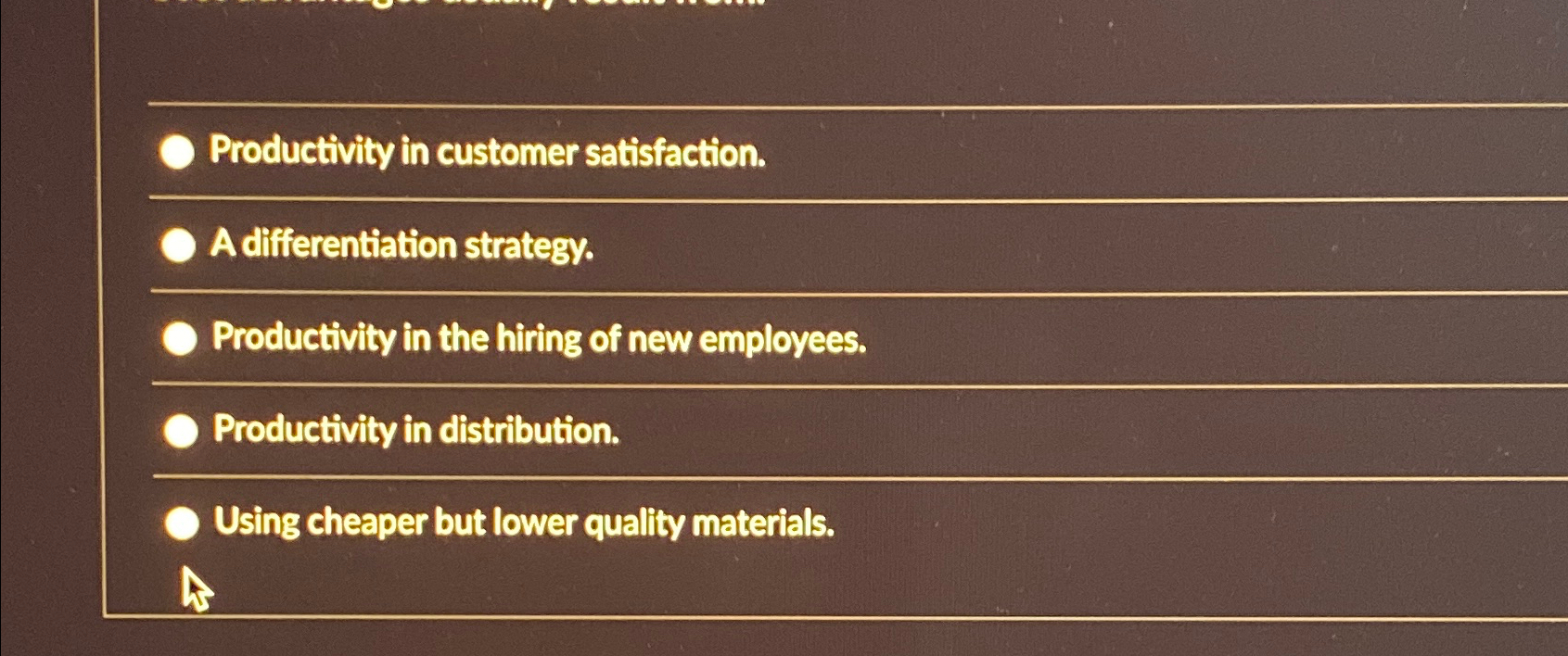 Solved Productivity in customer satisfaction.A | Chegg.com