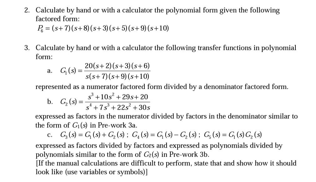 2. Calculate by hand or with a calculator the | Chegg.com