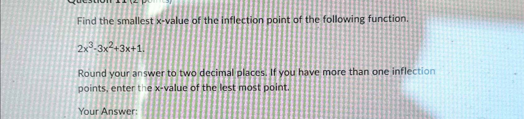 Solved Find the smallest x-value of the inflection point of | Chegg.com